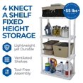 4 Shelf Knect-A-Shelf Solid Light Duty Storage Unit 12 x 24 x Organizer ...