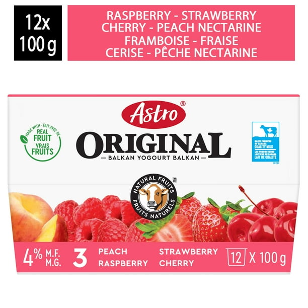 Astro Original Fruit on the Bottom Yogurt Strawberry, Raspberry, Black ...