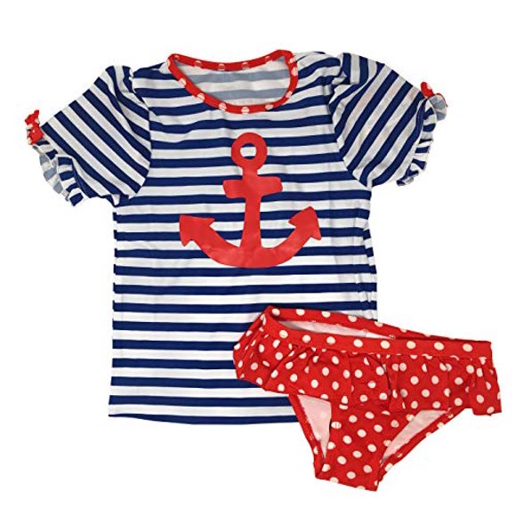 Girls Red White And Blue Swimsuit