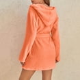 Miluxas Women Hooded Fleece Robe, Short Plush Robes for Womens with ...