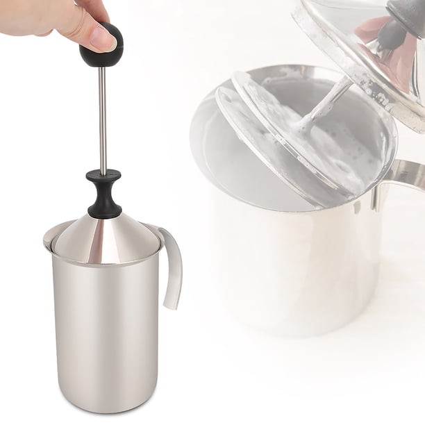 YLSHRF 400ml Stainless Steel Thicken Milk Frother Hand Pump Milk Foamer ...