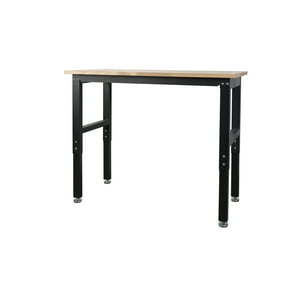 LZBEITEM 48" Adjustable Workbench, Rubber Wood Top Heavy-Duty ...