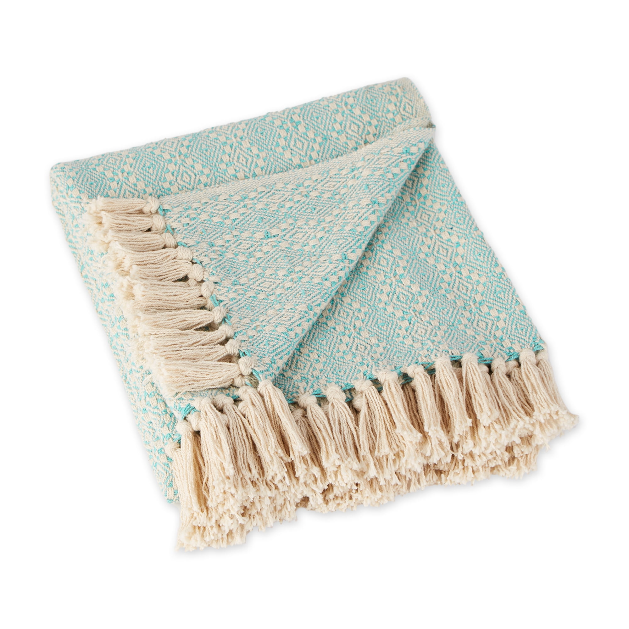 Aqua Diamond Stitch Throw - Walmart.com