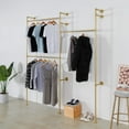 SSS Furniture Industrial Pipe Clothes Rack, Wall-Mounted Double Rods ...