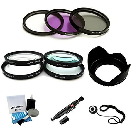 67mm PREMIUM Filter Kit (UV, CPL, FLD) + Lens Hood Bundle (+1 +2 +4 +10 ...