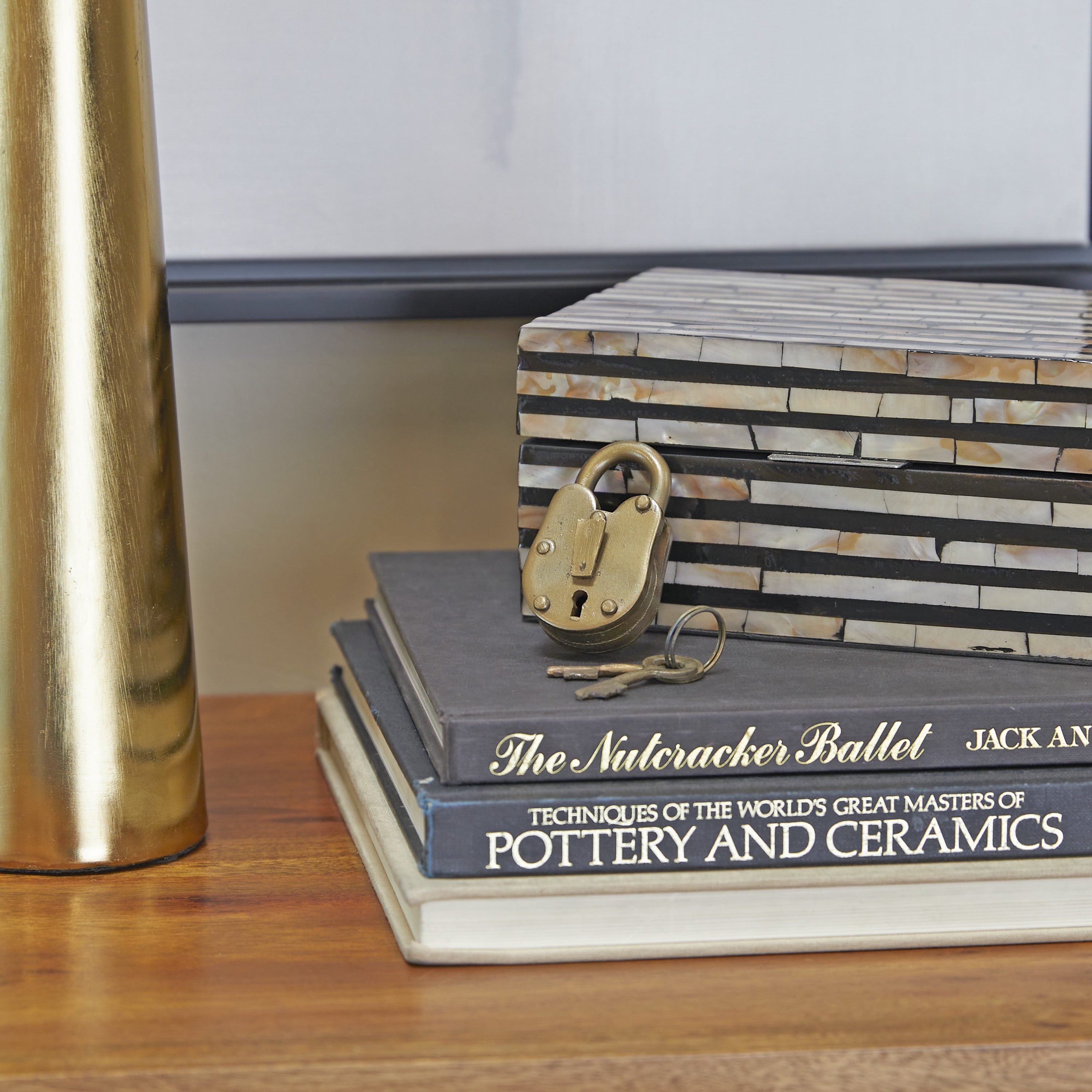 DecMode 3" Bronze Studded Metal Lock And Key with Distressed Details ...