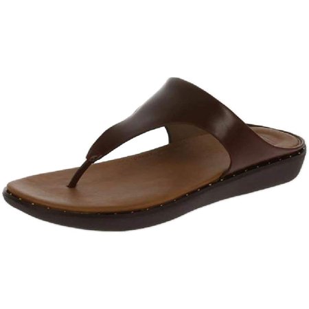 FitFlop Womens Banda II Leather Toe Post Slide Sandal Shoes, Cognac, US ...