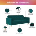 CosmoLiving Liberty Futon with Storage, Green Velvet - Walmart.com