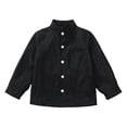 AHTJRT Boys Cotton Dress Shirt Stand Collar Button Down Solid Color ...