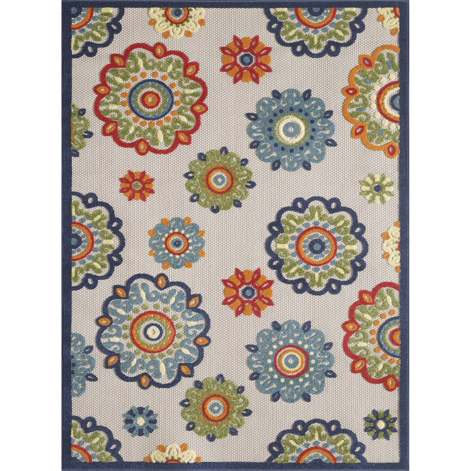Kas Rugs Calla Medallion Floral Indoor / Outdoor Area Rug - Walmart.com