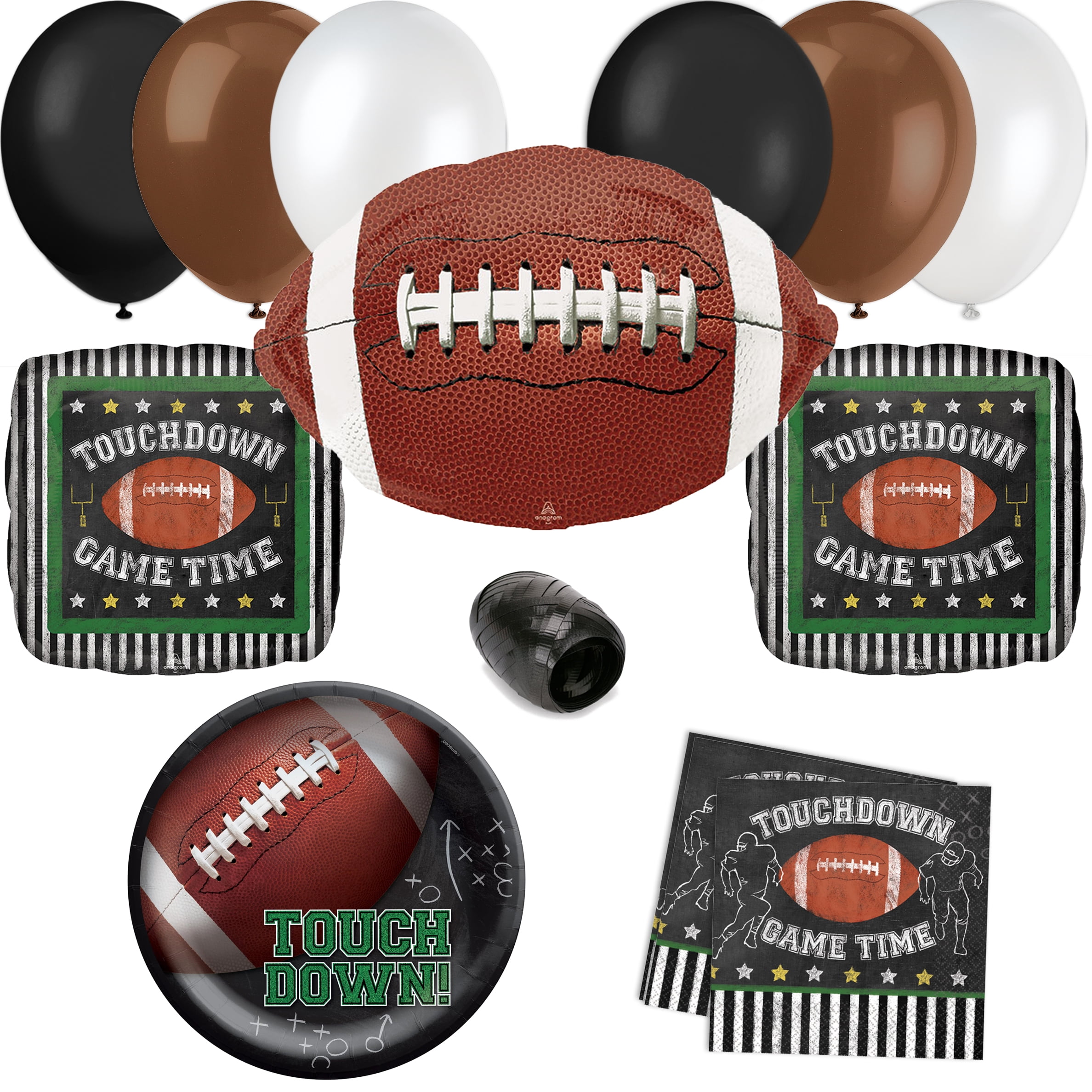 Touchdown Game Time Football Plates, Napkins & Balloons Party Pack ...