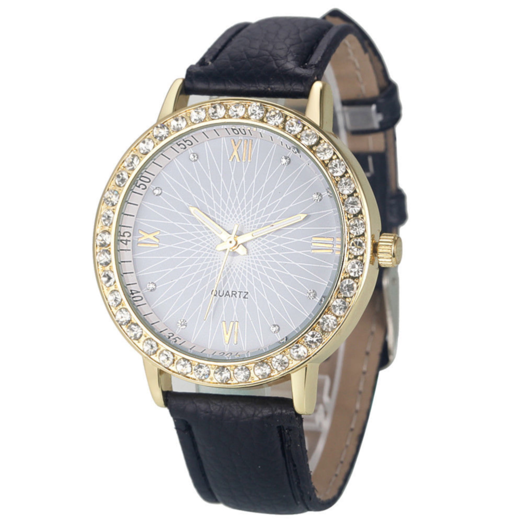 Diamond Analog Crystal Stones Man Woman Evening Dress Watch-291 ...