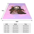 Pink Purple Gradient Chibi Anime Girl in Kimono Print Double-Sided ...