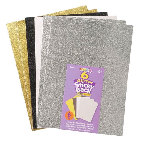 Foamies Glitter Sticker Sheet Neutral 9X12 6Pc - Walmart.com