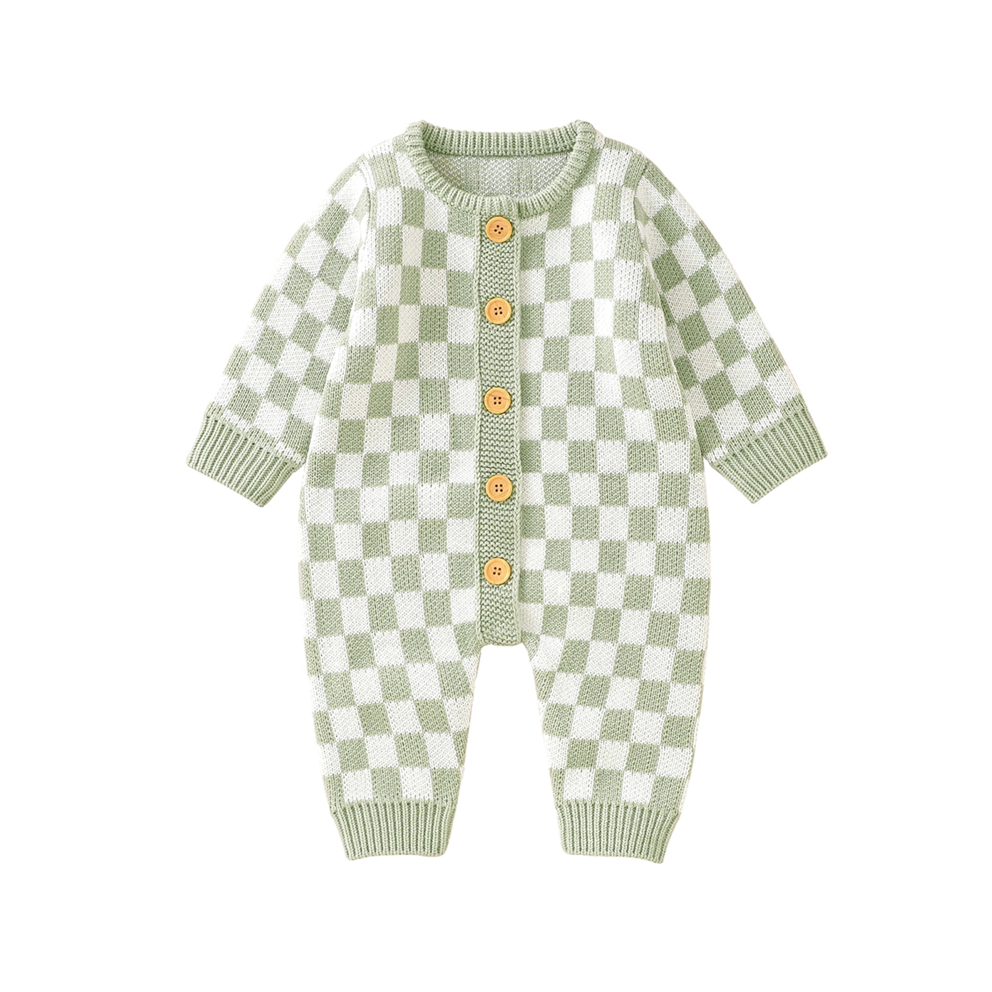 Click here for Gupgi Unisex Baby Knitted Romper Infant Plaid Jump... prices