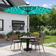 10FT Solar Patio Umbrella with 32 LED Lights Outdoor Market Shade UV ...