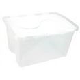 Sterilite 48 Qt Hinged Lid Storage Box Plastic Stackable Bin with Lid ...