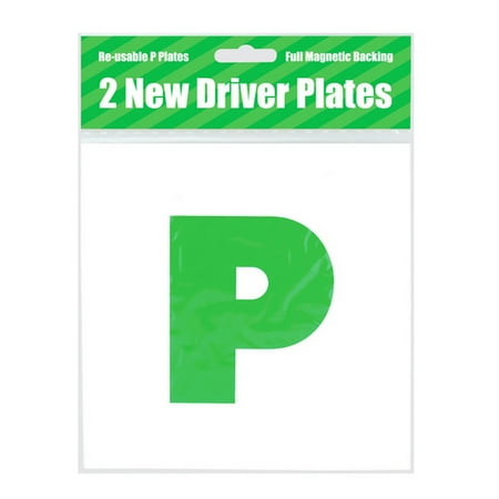County Stationery Magnetic Green New Driver P Plates (Pack Of 2 ...