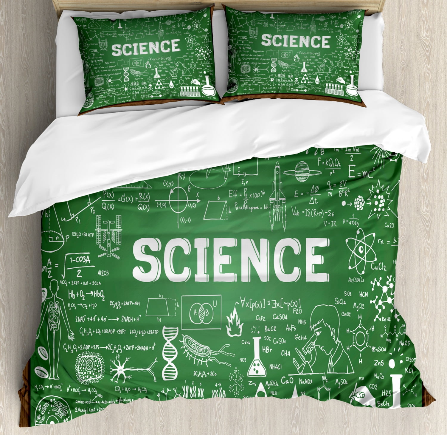 Biology Duvet Cover Set King Size, Hand-drawn Science Word on Board ...