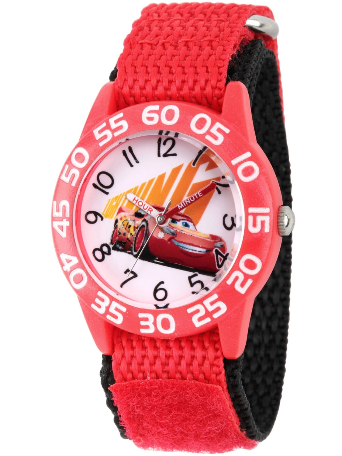 Cars 3 Lightning McQueen Boys' Red Plastic Time Teacher Watch, Red Hook ...