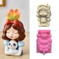 3x Vase Planter Pen Holder Silicone Mold Girl Head Resin Vase Epoxy ...