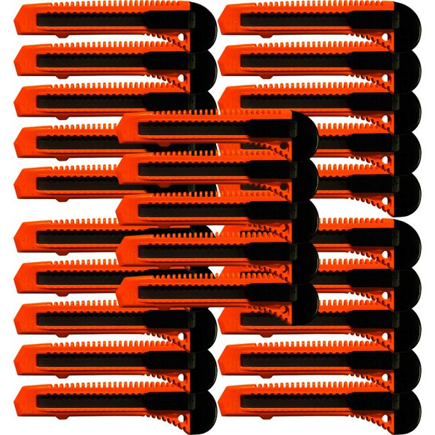 25x Bulk Utility Knife Box Cutters Snap Off Blade Neon Orange - Walmart ...