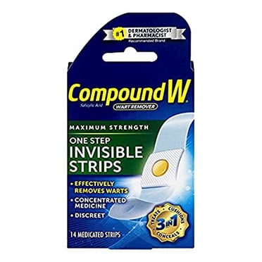 Compound W One Step Wart Remover Strips for Kids, 10 Medicated Strips ...