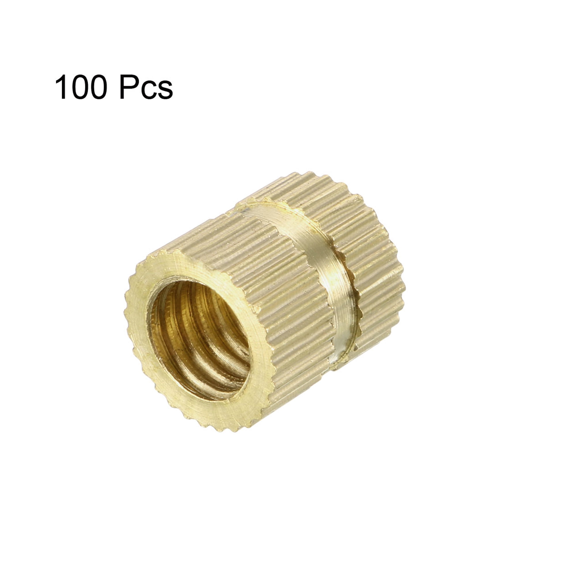 M6 x 10mm(L) x 8.5mm(OD) Female Thread Brass Knurled Threaded Insert ...