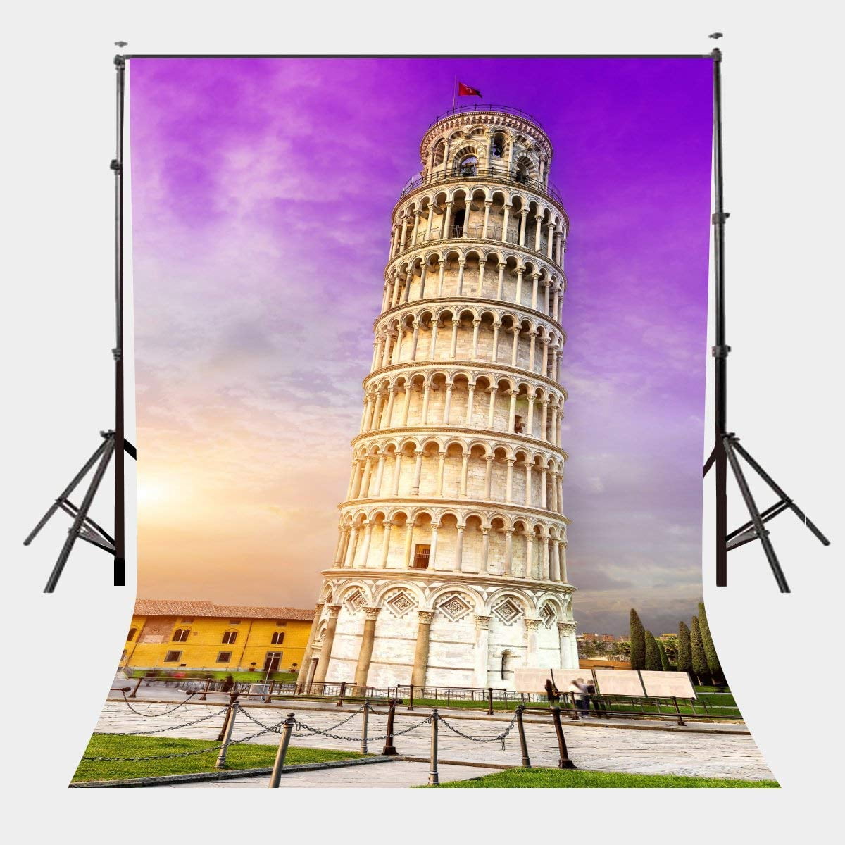 ABPHOTO Polyester 5x7ft Architectural Landscape Backdrop Leaning Tower ...