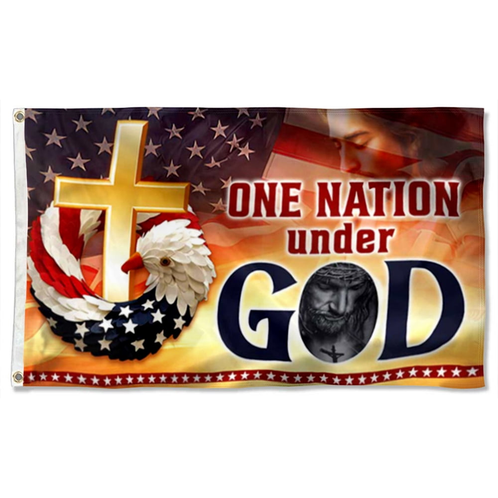 Cayyon Jesus Flag 3x5feet Us Christian Cross Wreath Grommet Flag The