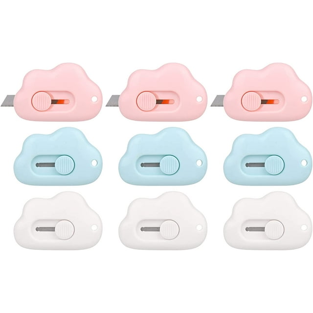 9 Pcs Mini Utility Knives, Retractable Box Cutter Portable Letter ...