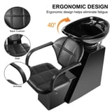 Artist Hand Salon & Spa Station, Black Chair with Ceramic Basin Shampoo ...