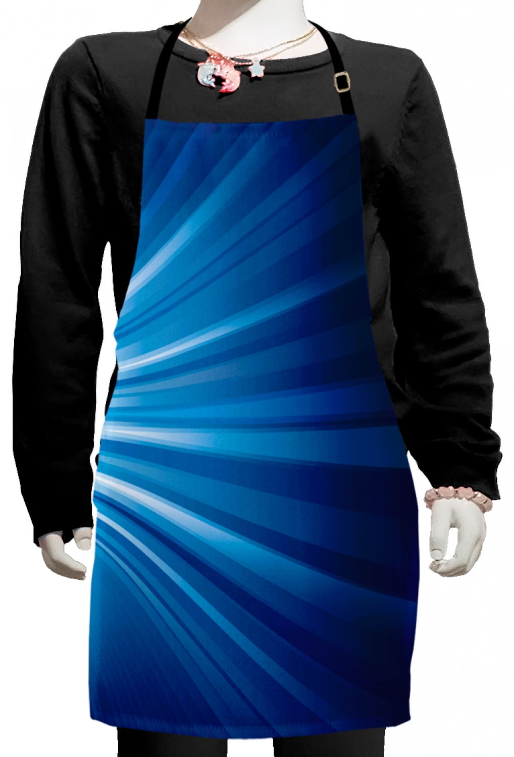 Blue Kids Apron, Abstract Blue Tones Striped Vibrant Futuristic Fantasy ...