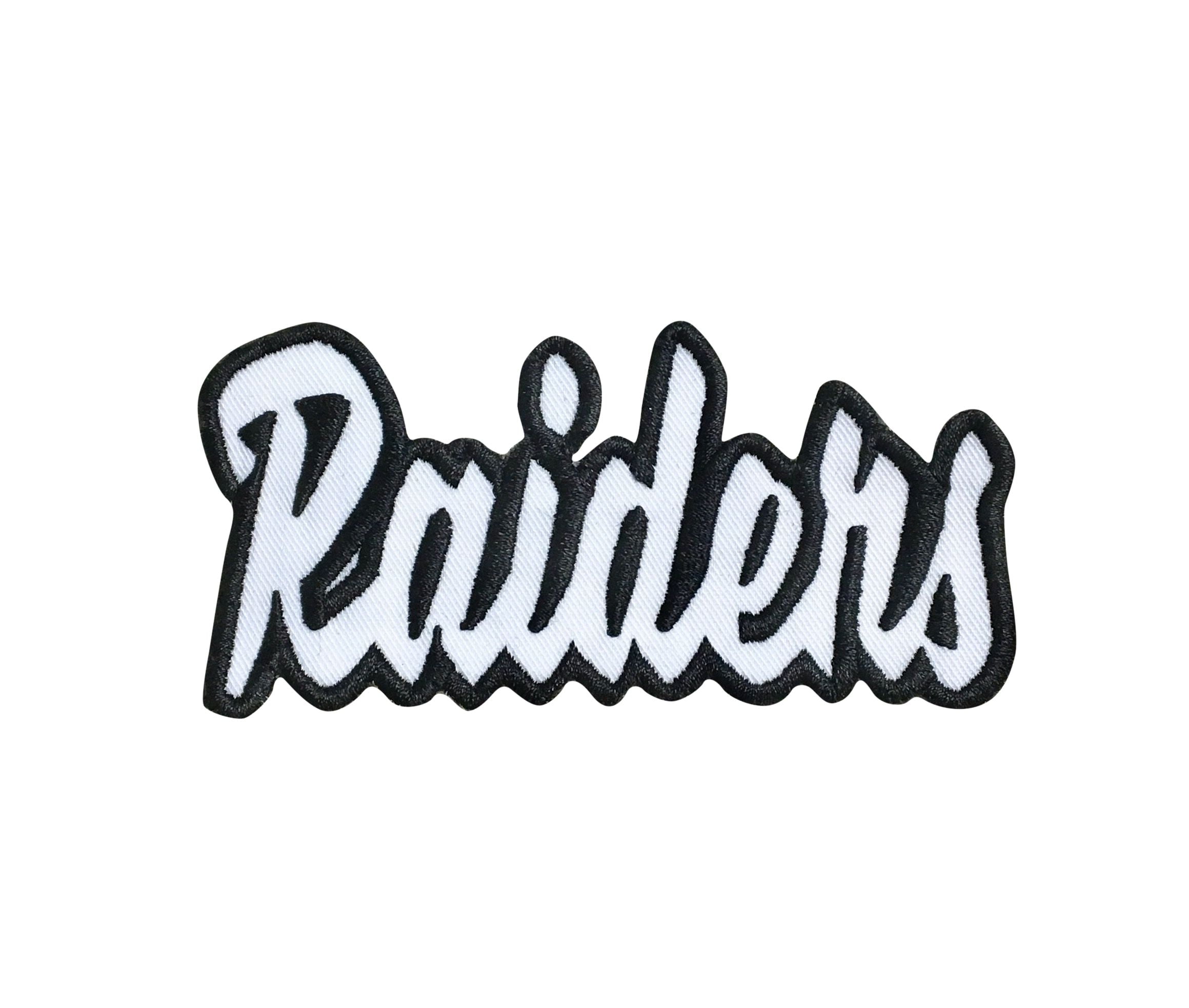 Raiders - White/Black - Team Mascot - Words/Names - Iron on Applique ...