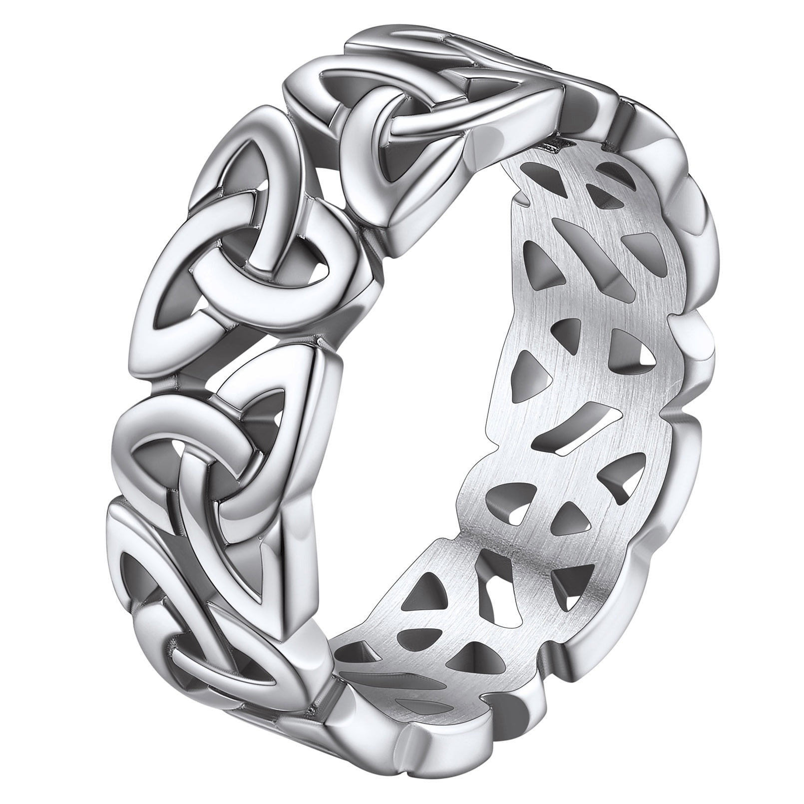 FaithHeart Celtic Knot Band Rings for Men Stainless Steel Viking Irish ...