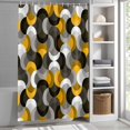 Abstract Geometric Texture Fabric Shower Curtain Modern Yellow Grey ...