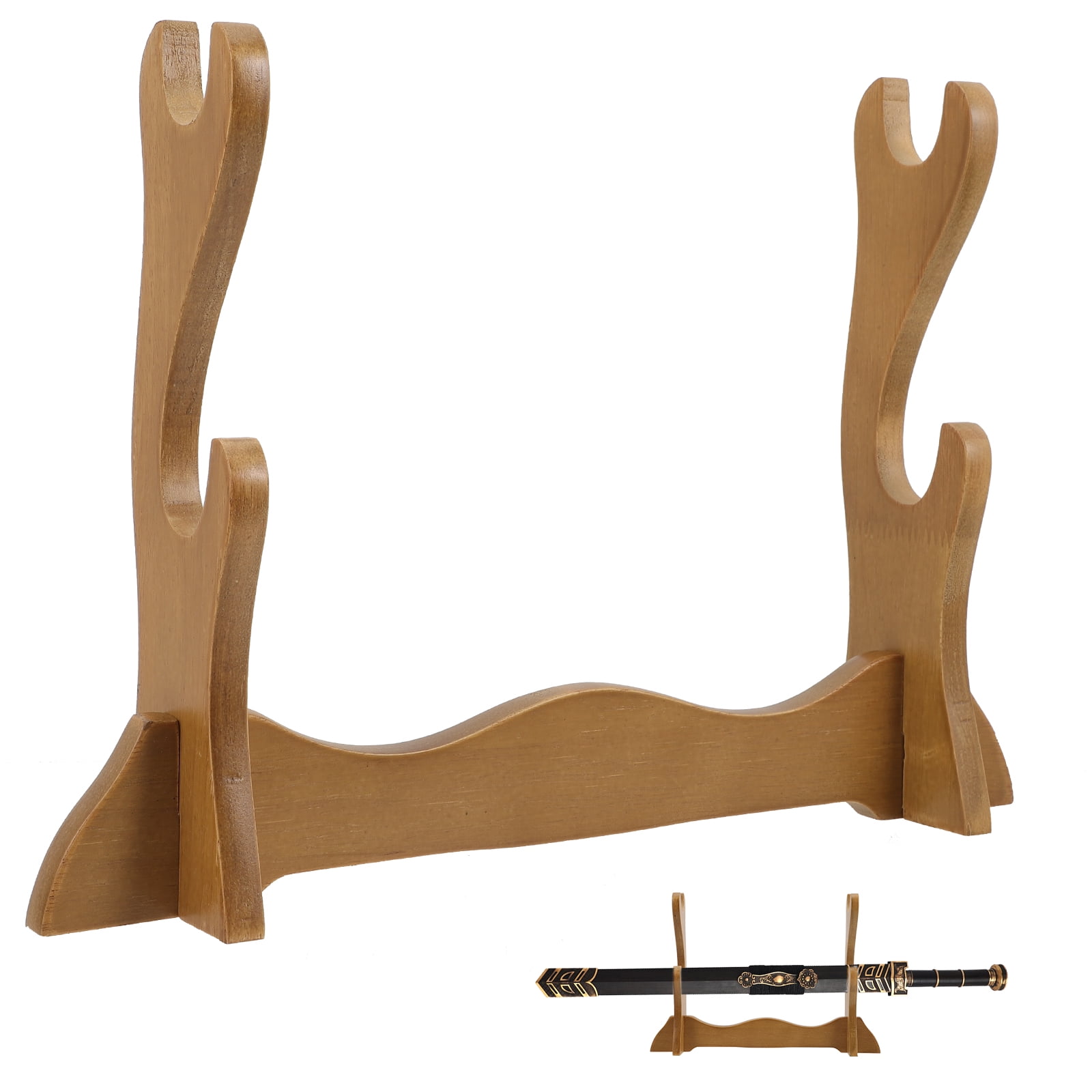 Solid Wood Sword Stand 2-layer Medieval Sword Display Stand Katana ...