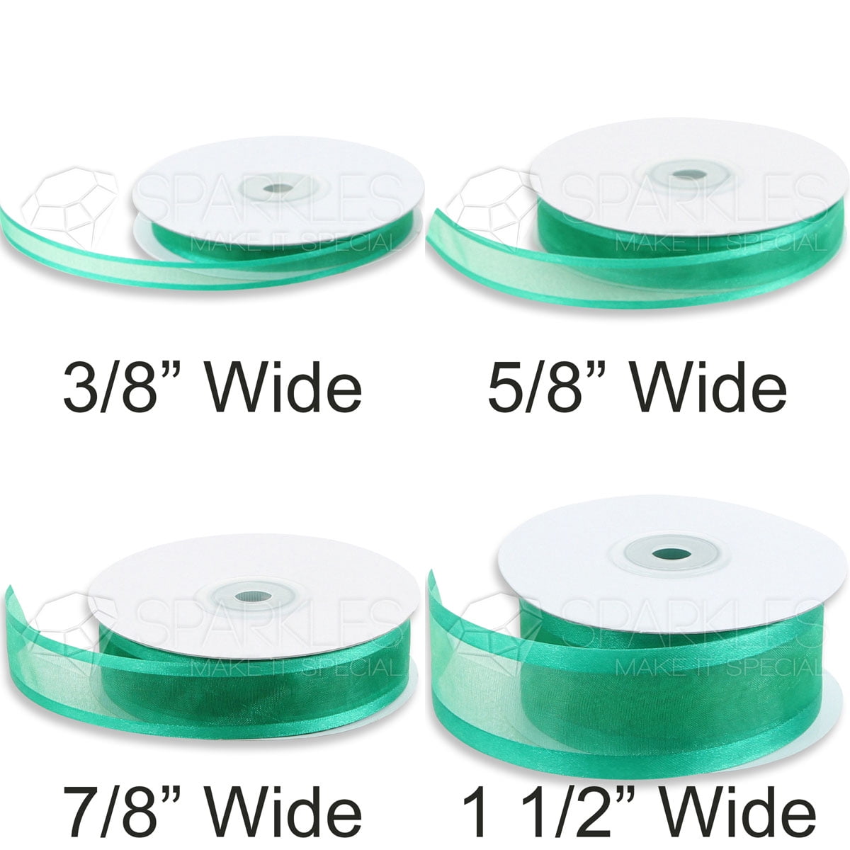 Organza Ribbon 25 Yd Yard Roll 3/8" 5/8" 7/8" 1.5" 1 1/2 in Inch Wide ...
