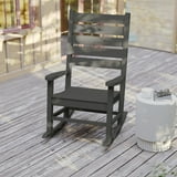 BizChair Contemporary Rocking Chair, All-Weather HDPE Indoor/Outdoor ...
