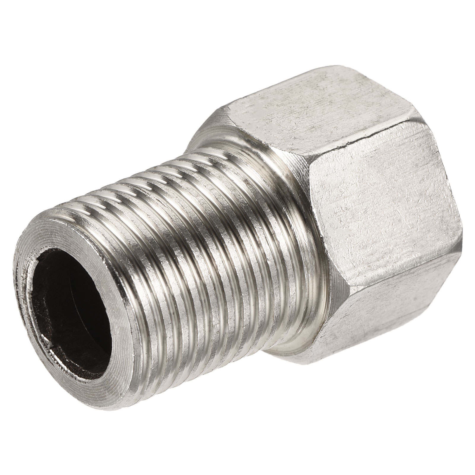 Uxcell 1/2BSPT Female to Male Thread 38mm Stainless Steel Hex Reducer ...