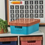 Pen+Gear Plastic Storage Box with Lid, Aqua Haze - Walmart.com