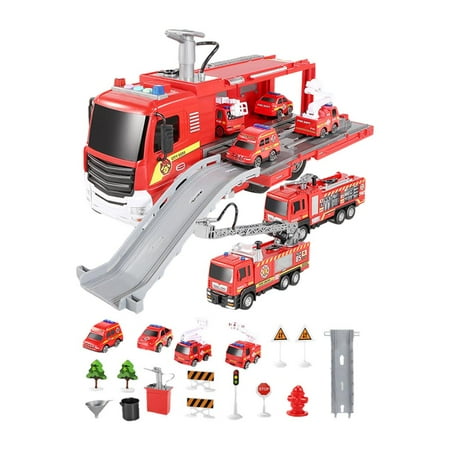 Fire Fighting Truck Toy Set Fire Vehicle Kids Model Car Learning Model ...