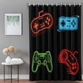 Bathroom Shower Curtain Modern Game Controller on Black Waterproof ...