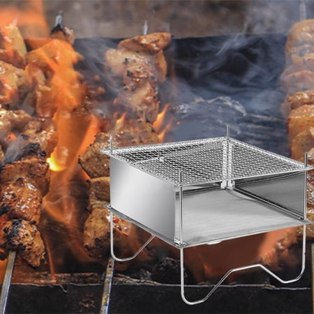 Folding Campfire Grill Camping Fire Pit Outdoor Wood Stove Grill Burner ...