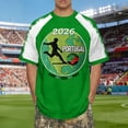 HUAXUN Men’s 2026 Football Themed Raglan Sleeve Tee, Crew Neck Casual ...