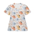 Binienty Colorful Elephant Parade Scrub Top for Women Stretchy ...
