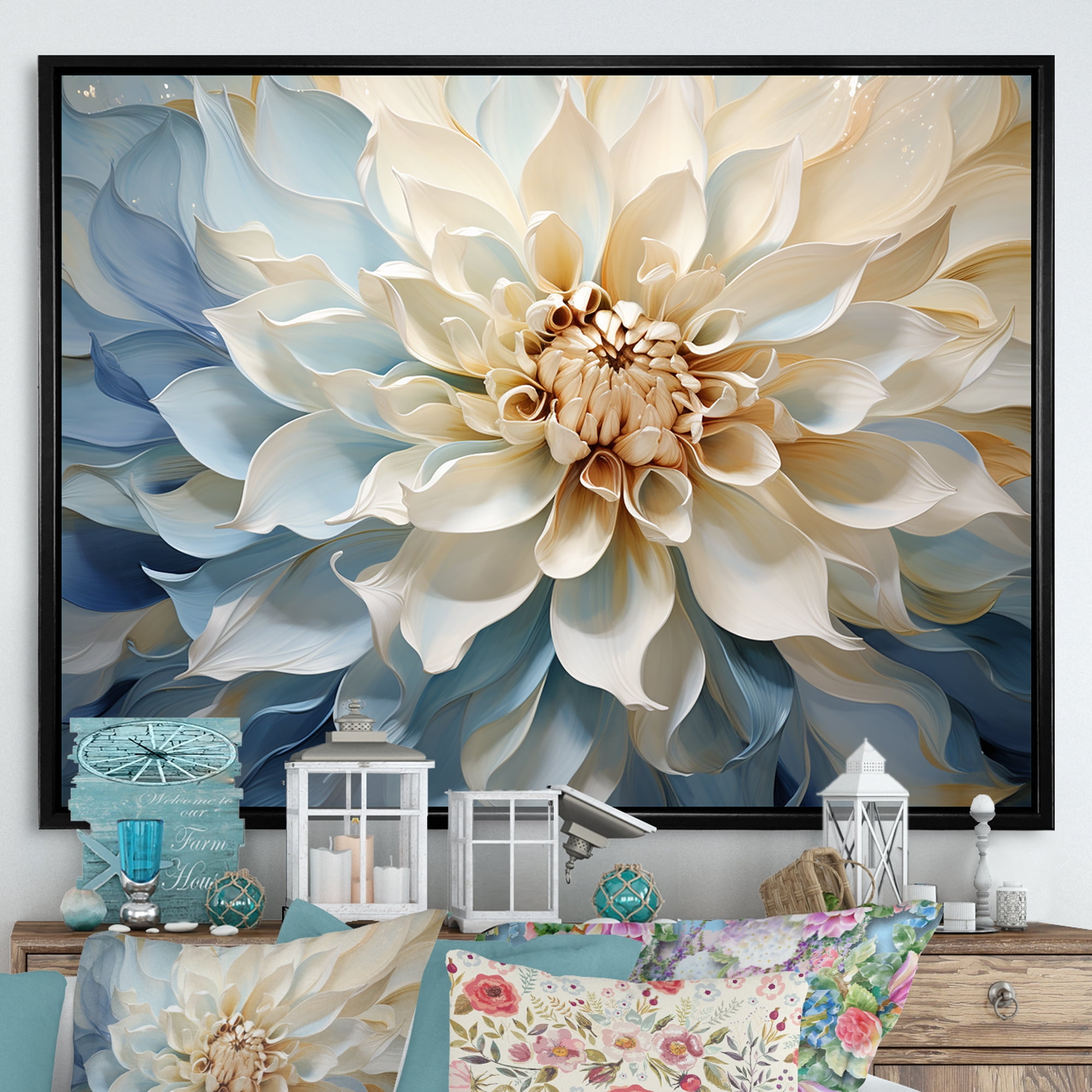 Click here for Designart Dahlia Framed Wall Art Decor  Dahlia Fra... prices