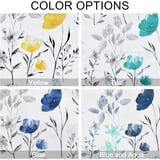 Alishomtll Modern Yellow Flowers Grommet Light Filtering Curtains, 52 ...
