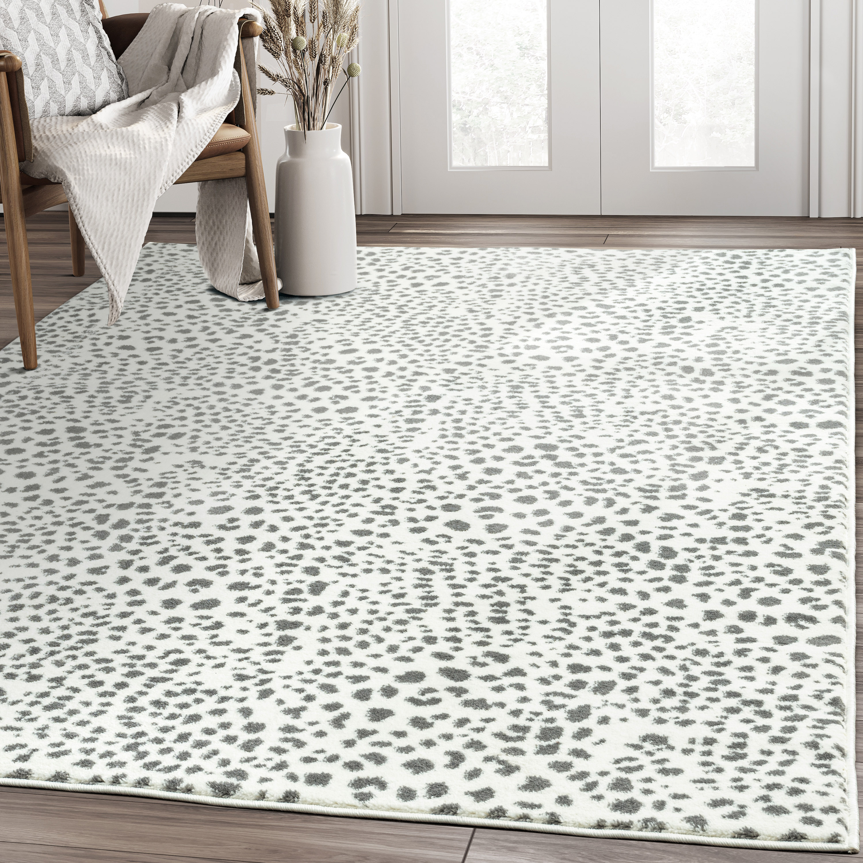 Abani Arto Collection Neutral Beige 8' x 10' Animal Print Modern Area ...