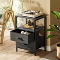 Night Stand Set of 2, Nightstand with 2 Drawers, Bed Side Table with ...